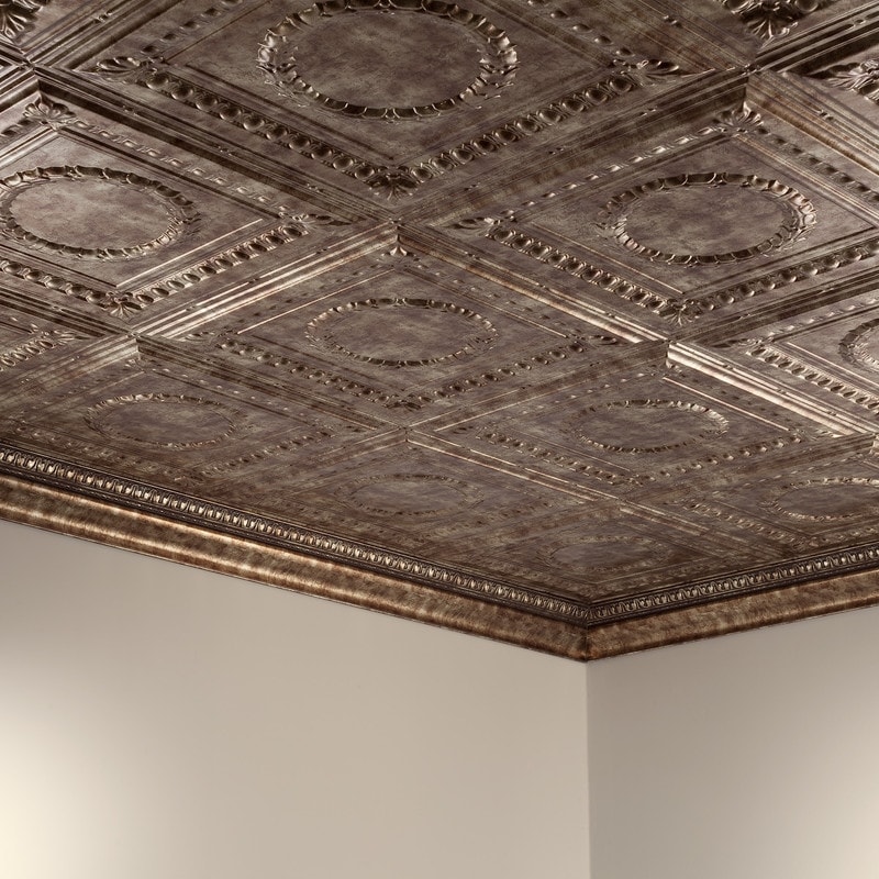 FASÄDE Traditional Style 2 Decorative Vinyl 2ft x 4ft Glue Up Ceiling ...