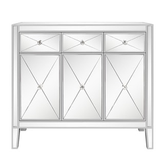 Silver MDF With Mirror Surface Drawer Cabinet - Bed Bath & Beyond ...