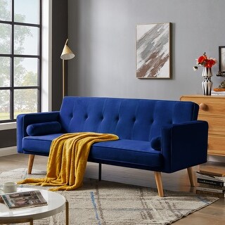 Convertible Futon Sleeper Loveseat Sofa 2-in-1 Adjustable Backrest Sofa ...