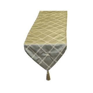 Violet Linen Diamond Damask, Green, 13 Inch by 90 Inch, Decorative ...