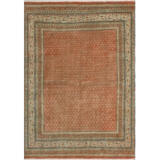 Fine Vintage Distressed Cartere Rust/Beige Rug - 6'0" x 8'6" - Bed Bath ...