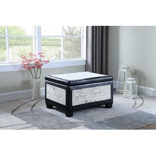 Beige 19 Inch Tall Bonded Leather Storage Ottoman 2 Seating - Bed Bath ...