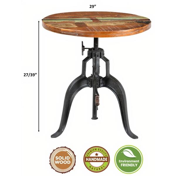 Providence Round Adjustable Height Dining Table - Recycled Multicolor ...