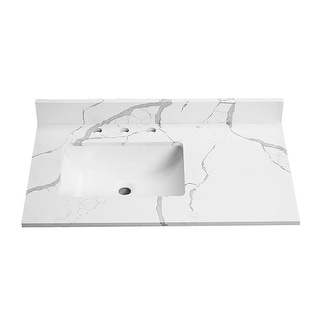 Vanityfair 36 Inch Bathroom Vanity Top in Quartz Stone with Left Sink ...