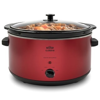 Elite Cuisine MST510 8.5Qt. Stainless Steel Slow Cooker with Adjustable ...
