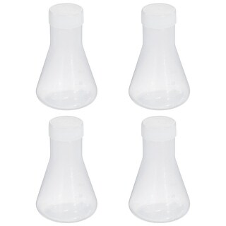 50ml Plastic Erlenmeyer Flask w Caps, 4 Pcs Narrow Mouth Conical Flask ...