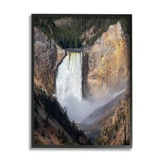 Stupell Waterfall in Rocky Cliffs Framed Giclee Art Design by David ...