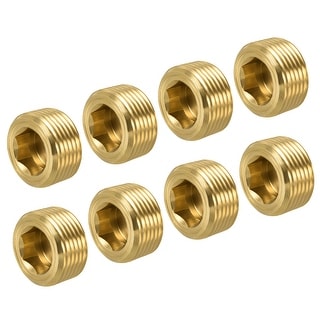 8pcs Brass Pipe Plug 3/4" NPT Male Thread Hex Internal Head Socket ...