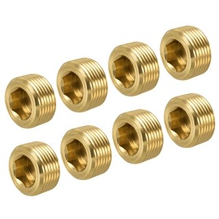 8pcs Brass Pipe Plug 3/4" NPT Male Thread Hex Internal Head Socket ...