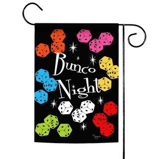 Black and White Bunco Night Outdoor Garden Flag 18" x 12.5" - Bed Bath ...