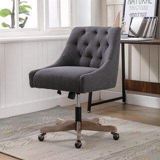 Dark Grey Swivel Office Chair,Adjustable Lift Seat And Casters - Bed ...
