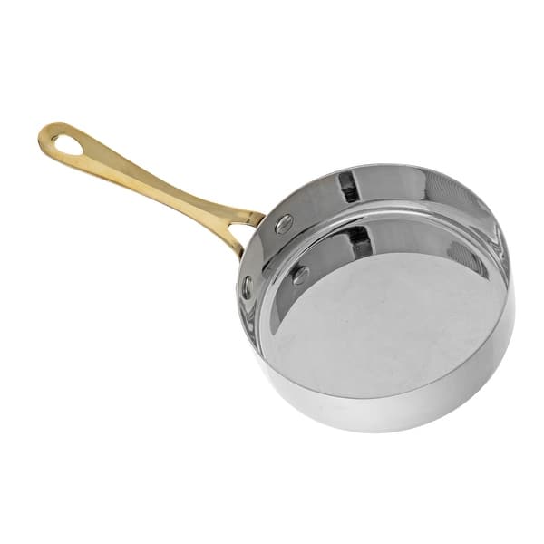 IH Casa Decor Stainless Steel Mini Fry Pan With Brass Handle 400Ml ...