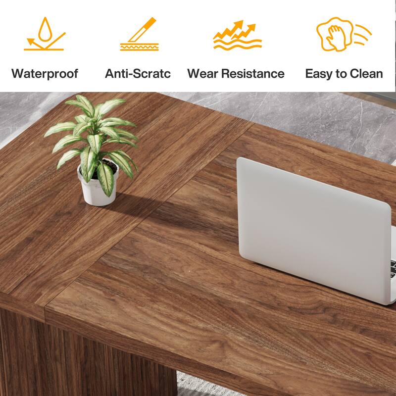 63'' Computer Desk for Home Office, Simple Rectangular Writing Table ...