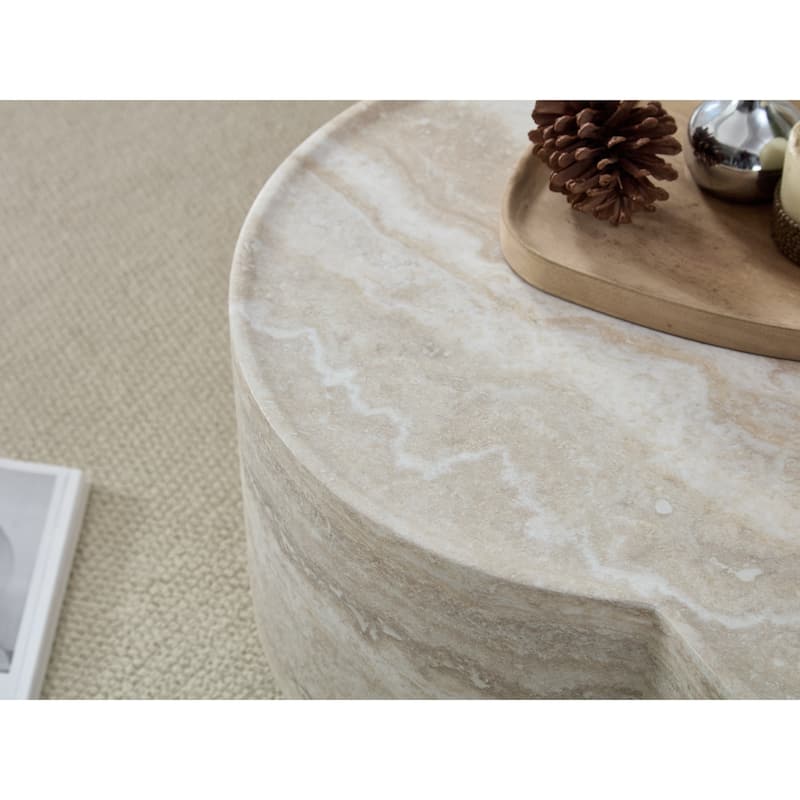 Roomfitters 31.5" Clover Coffee Table Modern Clover Round Block Center ...