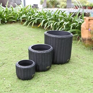 Serres Wicker Planter (Set of 3) - Bed Bath & Beyond - 31950381