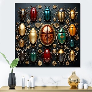 Designart "Colorful Mystical Beetles" Insects & Bugs Multi Wall Decor ...