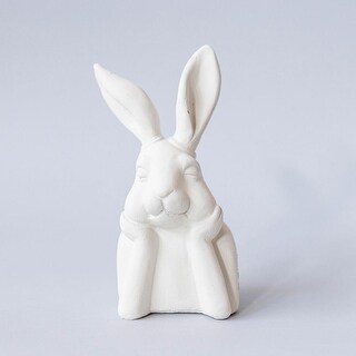 White Rabbit Leaning On Its Paws Figurine - Bed Bath & Beyond - 42288120