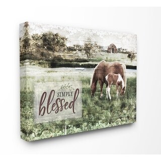 Stupell Simply Blessed Distressed Farm Yard Horses Photograph, 11 x 14 ...