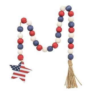 Red-White-Blue Flag Star Beaded Garland - Bed Bath & Beyond - 37670630