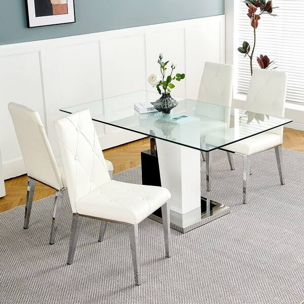 Simple style PU fabric chair electroplated chair legs, solid support ...