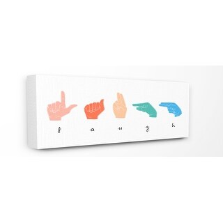 Stupell Sign Language Laugh Hands Design Canvas Wall Art - Bed Bath ...