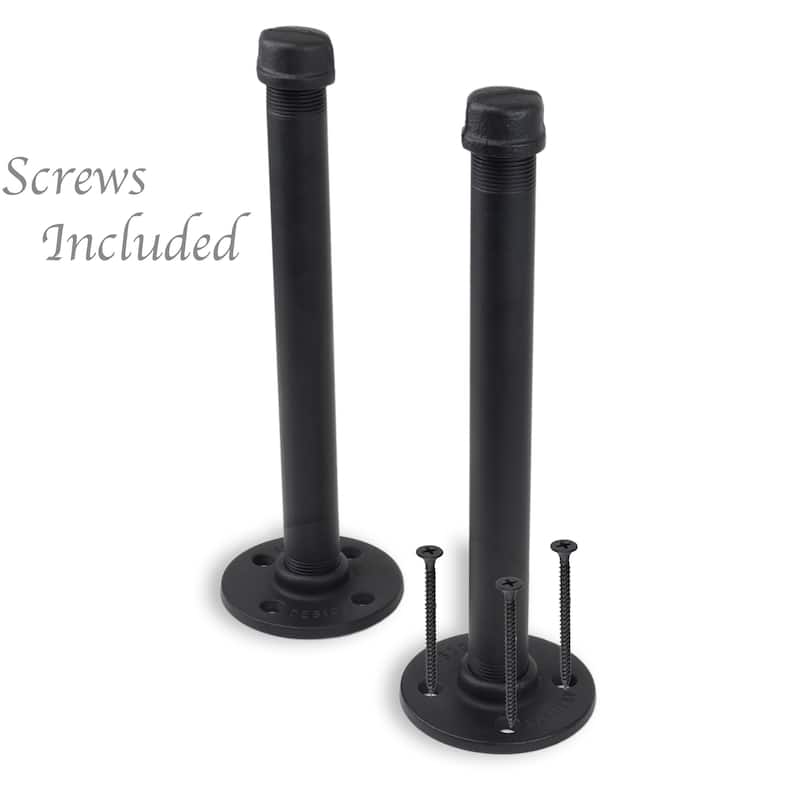 Rustic State Iron Pipe Bracket Set 10" Black - Overstock - 35683500