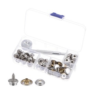 20 Sets Stainless Screw Snap Kit 10mm Copper Snaps Button with Tool ...