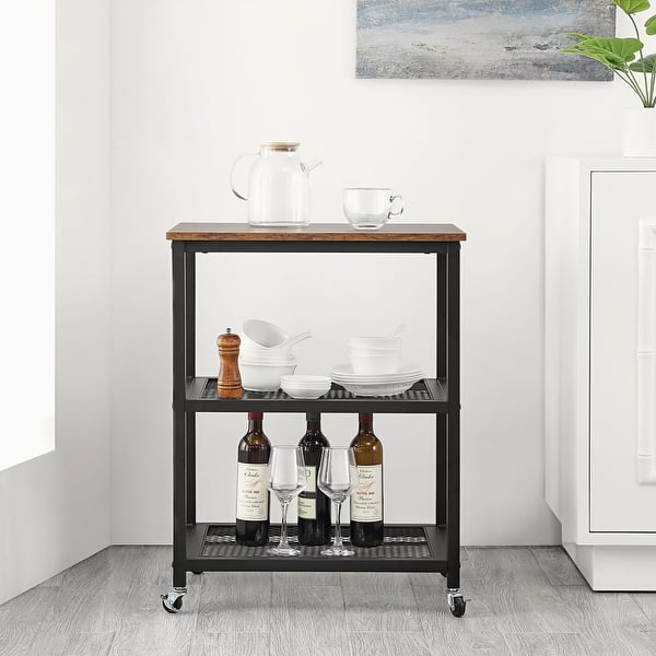 Ledel Industrial Rolling Kitchen Cart Serving Cart With Storage Shelves ...
