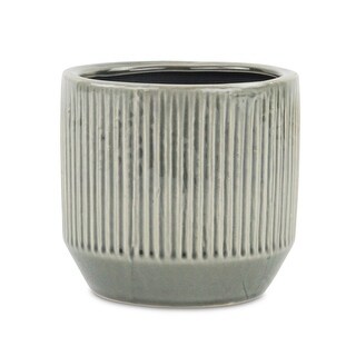 5.5" Gray Large Ruffled Ridge Outdoor Planter Pot - Bed Bath & Beyond ...