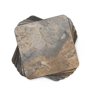 Pimpernel Set of 6 Earth Slate Coasters - 4 Inches Sq. - Bed Bath ...