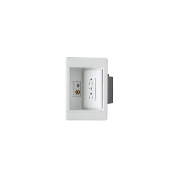 Legrand TV1WTVS Single Gang Recessed TV Box with Surge Protective and ...