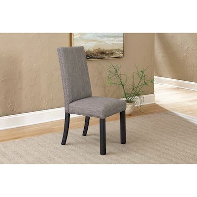 Gerald Grey and Black Upholstered Parson Chairs (Set of 2) - Overstock ...