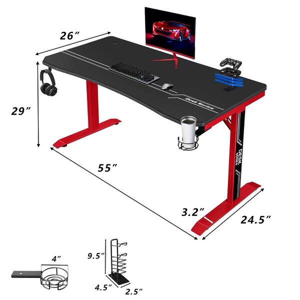Homall T-Shape Frame Gaming Computer Desk PC Gaming Desk - Bed Bath ...
