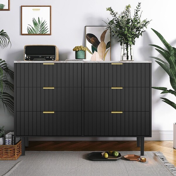 6 Drawer Dresser Drawer Chest Tall Storage Cabinet Organizer Unit Bedroom Living Room - Bed Bath ...