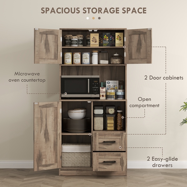 Homcom 71 wood kitchen pantry store