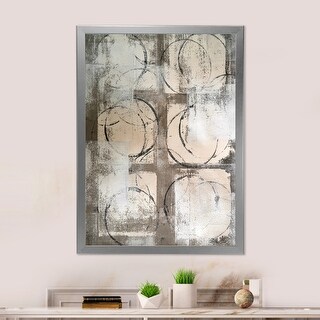 Designart "Grey Meets Brown Abstract Art V" Modern Framed Wall Art ...