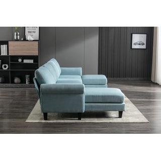 Couch Modern U-Shaped Convertible Sectional Accent Sofa, Light Blue ...