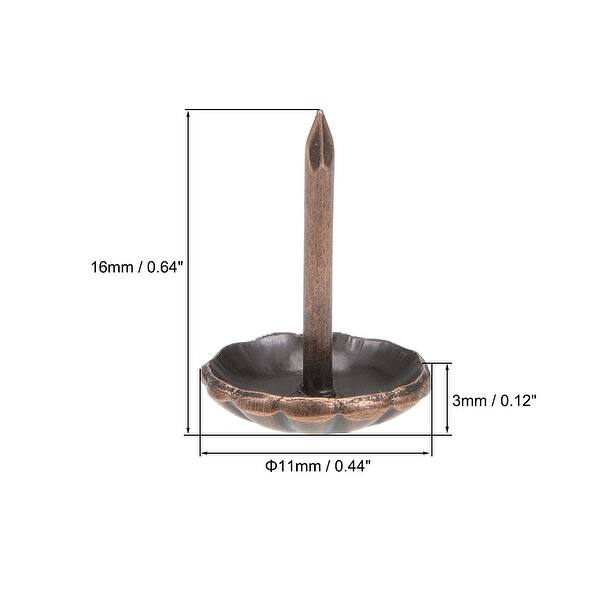 Upholstery Nails Tacks 11mm Dia Round Head Push Pins Copper Tone 80Pcs ...