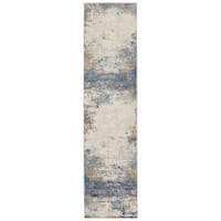 Ridley Abstract Gray/ Blue Area Rug - Bed Bath & Beyond - 33931553