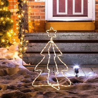 30" LED Christmas Tree Rope Lights Decoration with Ground Stakes ...