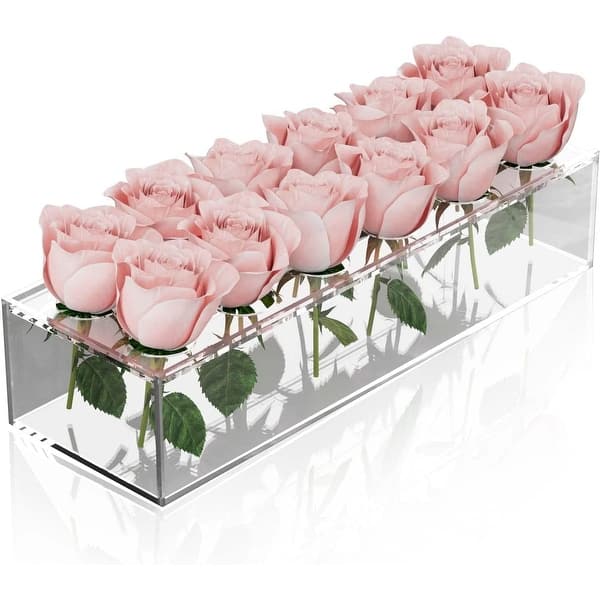 Modern Flower Vase Holes Arcylic Floral Container Centerpiece Home ...