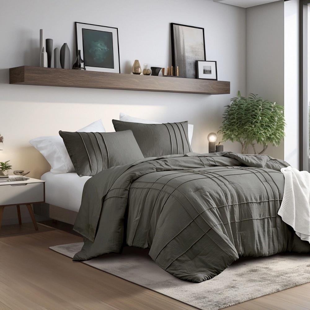 grey textured bedding set