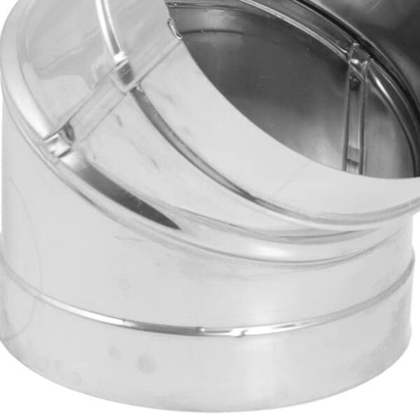 DuraVent DuraBlack 6" Stainless Steel Single Wall 45 Degree Elbow Stove ...