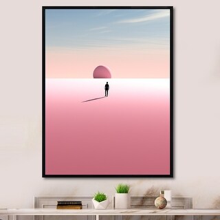 Designart "Pink Minimalism Solutide Expression" Minimalism Framed ...