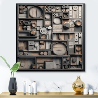 Designart "Cubic Geometric Dreams III" Cubism Metal Large Print - Bed ...
