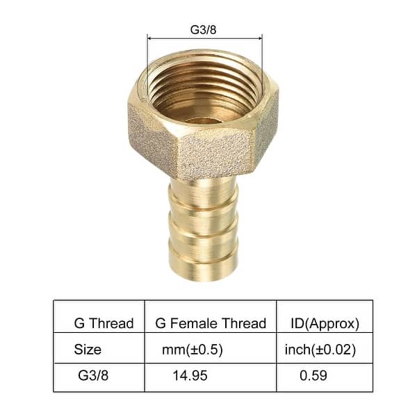 Hose Barb Fitting Straight 10mm Barbed G3/8 Female Thread, 3 Pack Brass ...