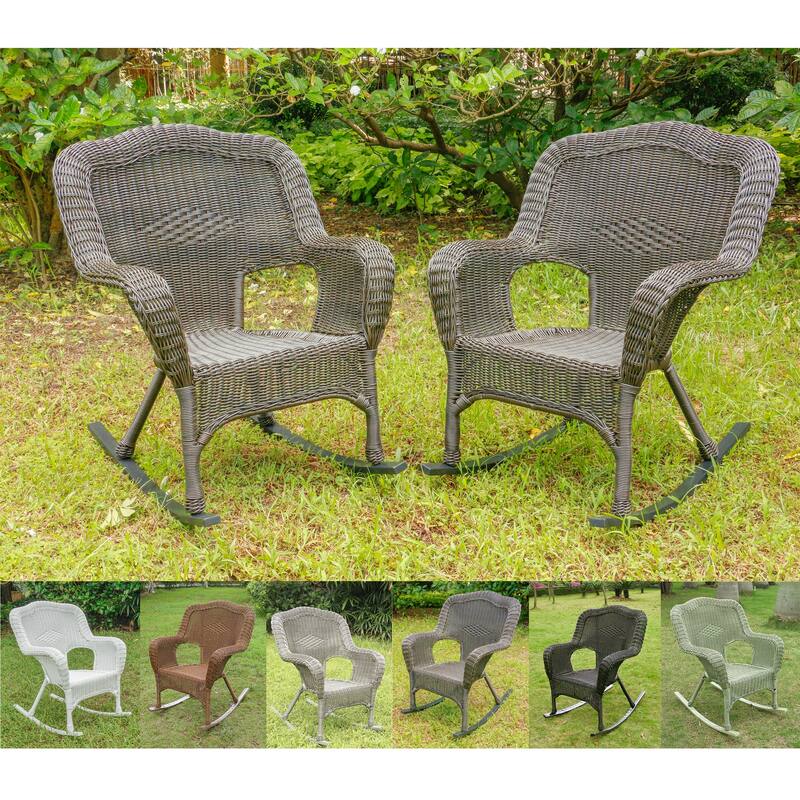 Maui Resin Wicker Porch Rocker (Set of 2) - On Sale - Overstock - 8300383