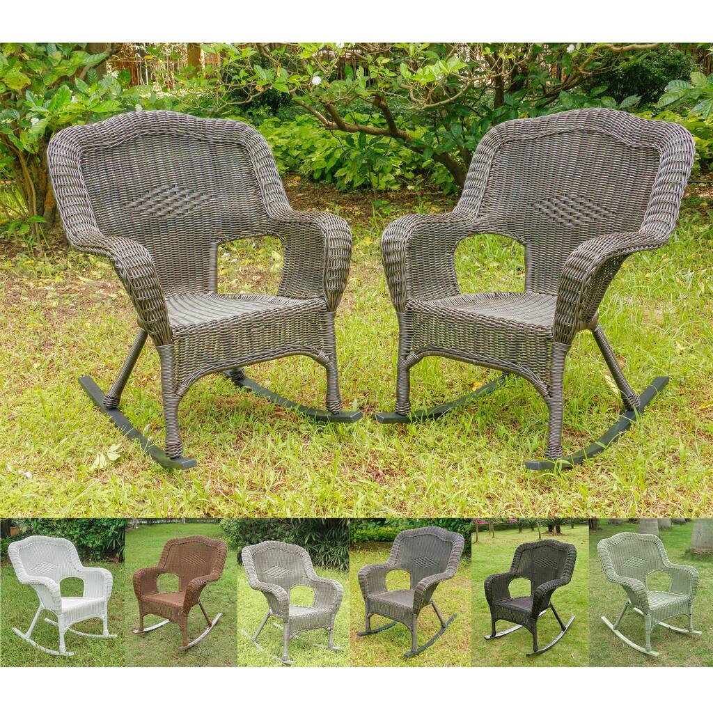 Maui Resin Wicker Porch Rocker (Set of 2) - Overstock - 8300383