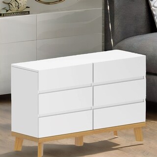 6-Drawers MDF Storage Cabinet, White - Bed Bath & Beyond - 38237961