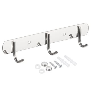 Coat Hook Rack, Stainless Steel Wall Mounted with 3 Hooks Wall Hangers ...